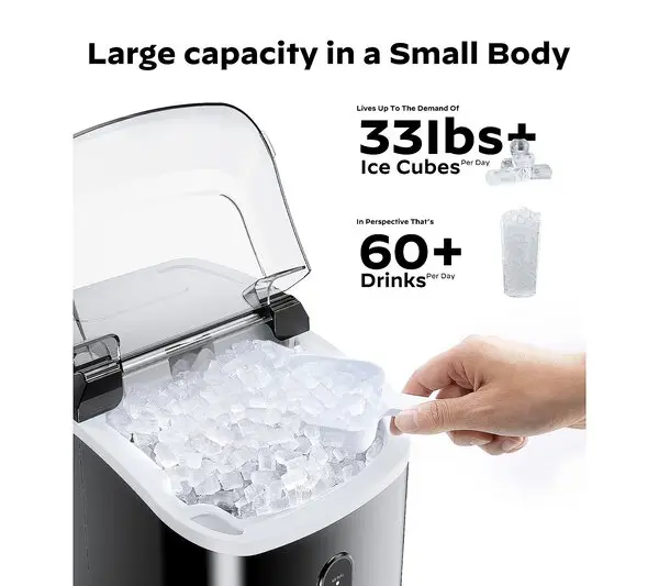 SILONN 33 Lbs Nugget Ice Maker Countertop, Self Cleaning