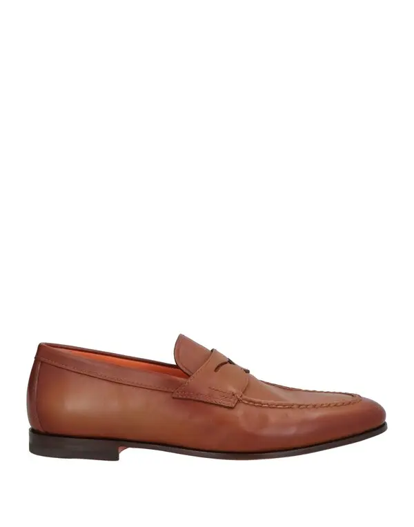 Santoni Leather Penny Loafers