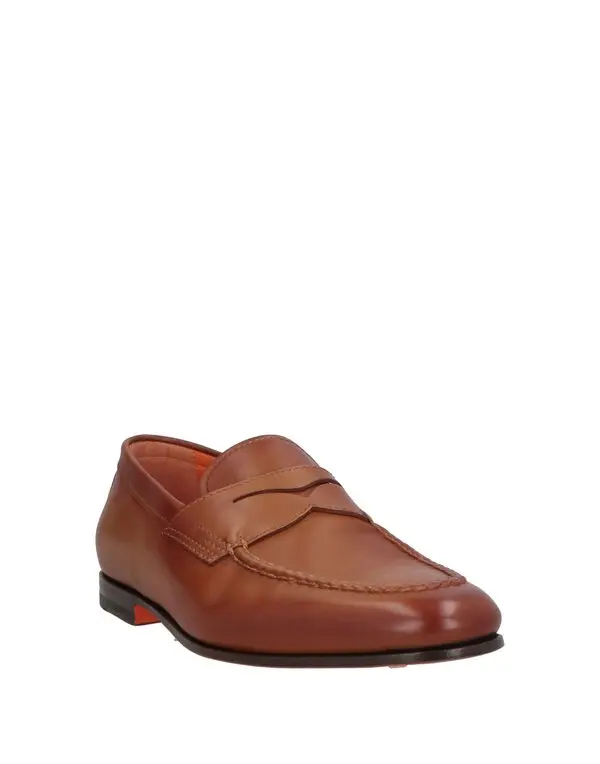 Santoni Leather Penny Loafers