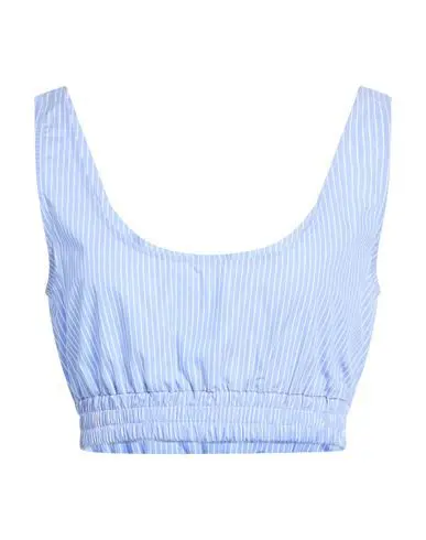 MODES Striped Woven Crop Top - Azure