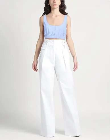 MODES Striped Woven Crop Top - Azure