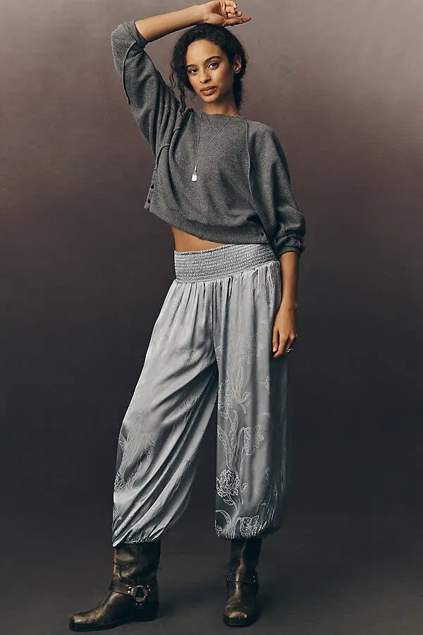 Anthropologie Jacquard Balloon Trousers