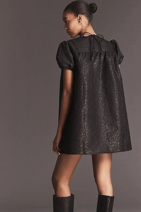 Glamorous Puff-sleeve Mini Swing Dress