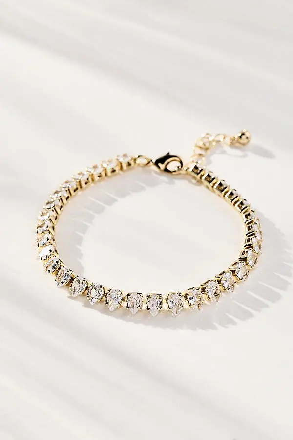 Anthropologie High-shine Crystal Bracelet - Gold