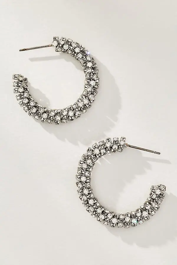 Anthropologie Small Hoop Earrings - Silver
