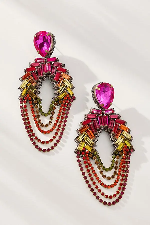 SUZANNA DAI Florian Chandelier Hoop Earrings - Multi