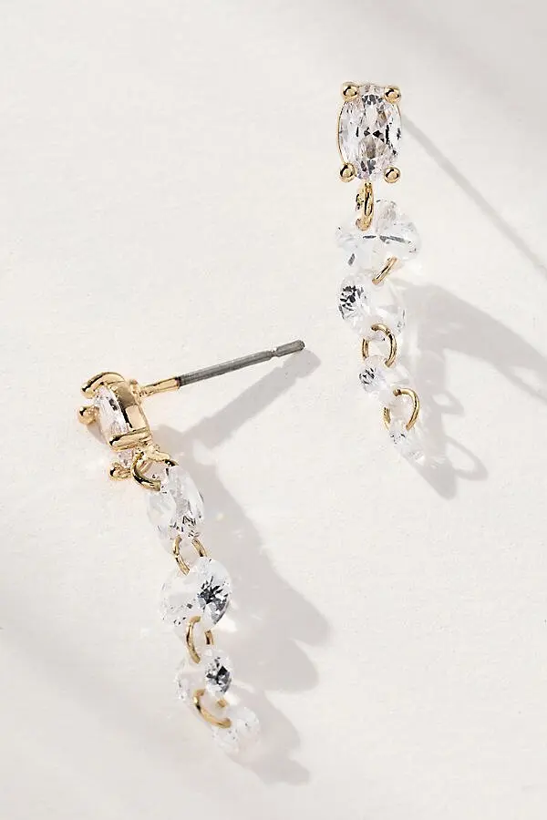 Anthropologie Drippy Crystal Earrings - Clear