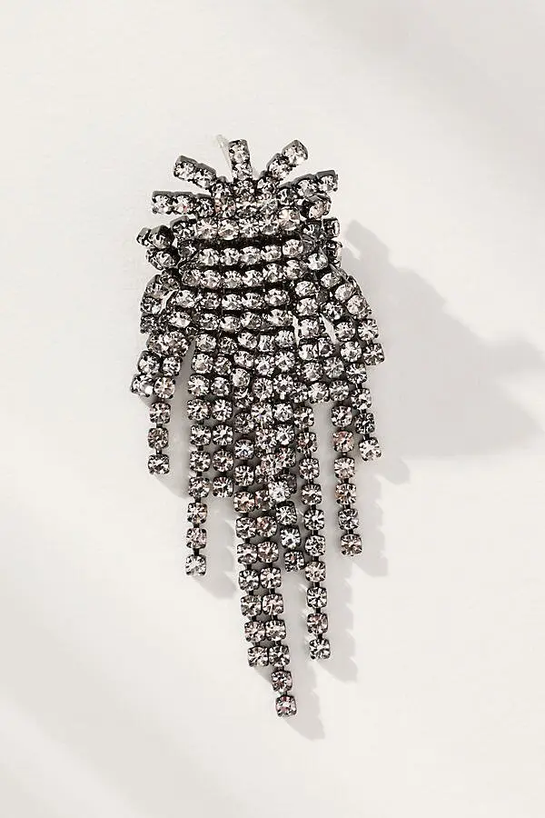 Anthropologie Crystal Firework Earrings - Gunmetal