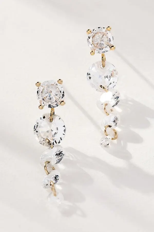 Anthropologie Chunky Crystal Drop Earrings - Clear