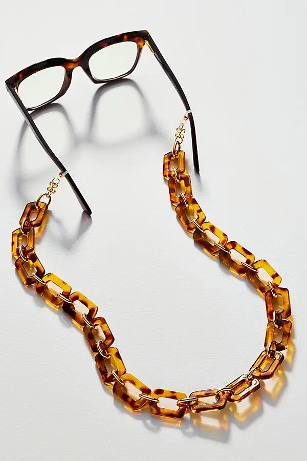 Anthropologie Acrylic Eyewear Chain - Tortoise