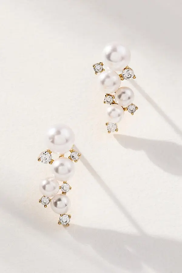 Anthropologie Cluster Earrings - Pearl