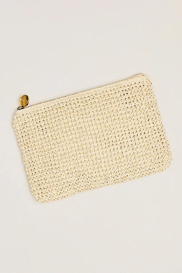 Stoney Clover Lane Woven Raffia Pouch