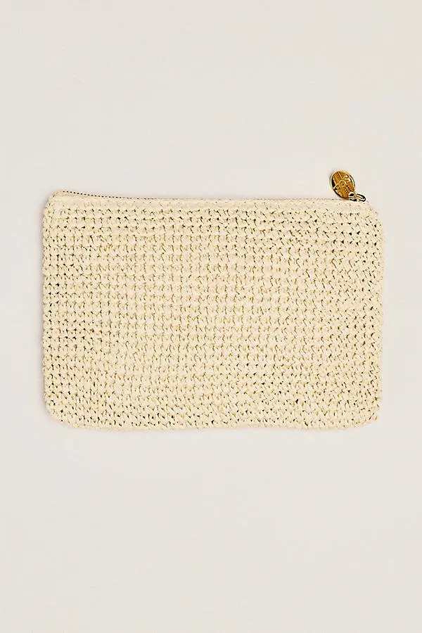 Stoney Clover Lane Woven Raffia Pouch