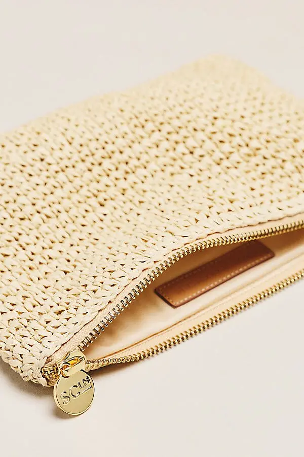 Stoney Clover Lane Woven Raffia Pouch