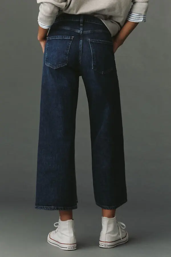 AGOLDE Ren High-rise Crop Wide-leg Jeans - Echo