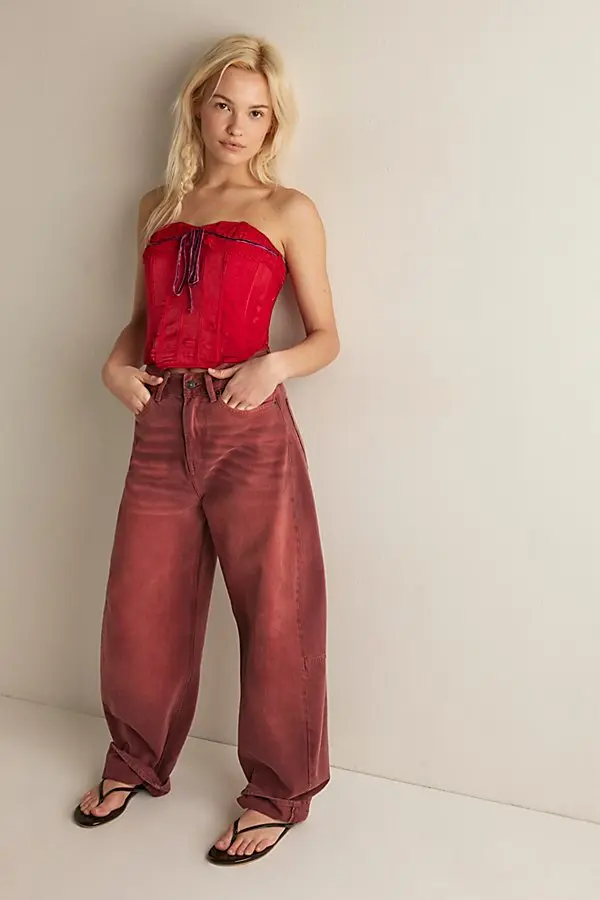 Free People Intimately Corset - Luxe Red