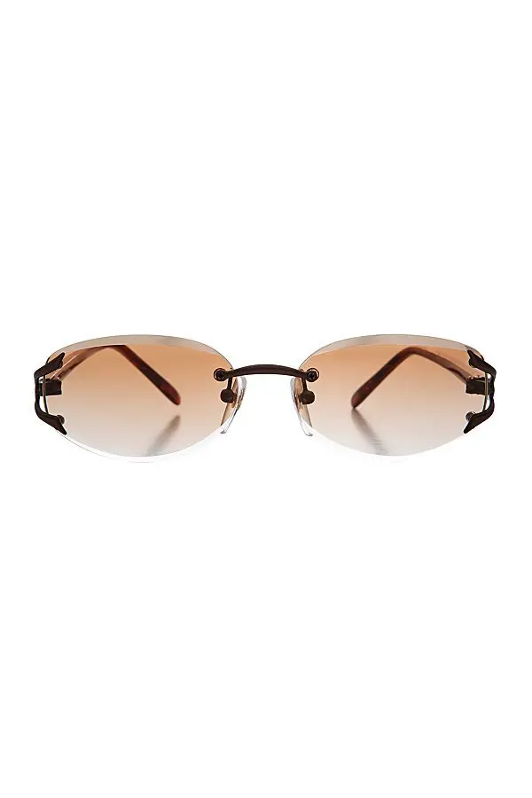 SUNGLASS MUSEUM Vintage Cruz Oval Sunglasses - Brown