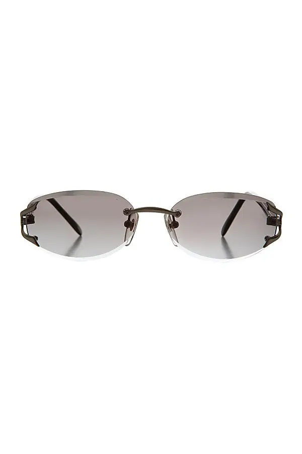 SUNGLASS MUSEUM Vintage Cruz Oval Sunglasses - Grey