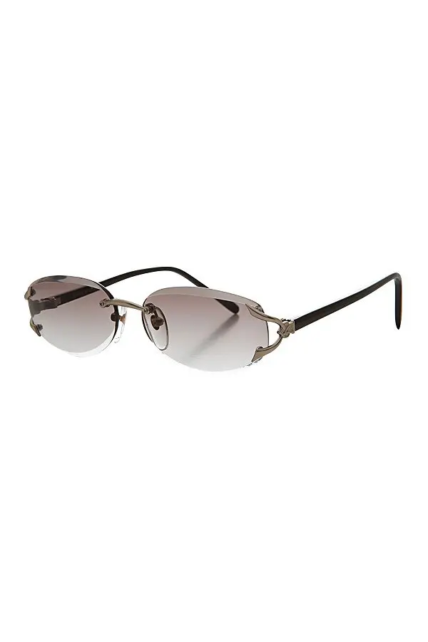 SUNGLASS MUSEUM Vintage Cruz Oval Sunglasses - Grey