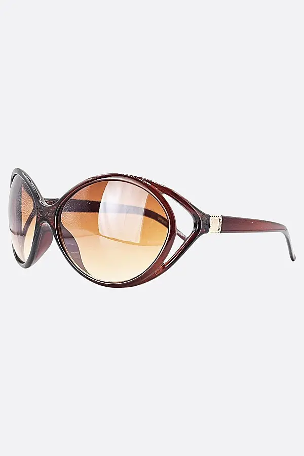 GIANT VINTAGE SUNGLASSES Global Boho Oval Sunglasses - Brown