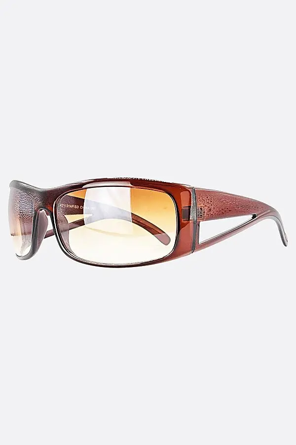 GIANT VINTAGE SUNGLASSES Virgo Shield Sunglasses - Jelly Brown