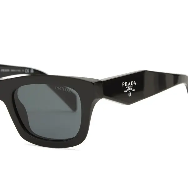 Prada Geometric Frame Sunglasses - Black/dark Grey
