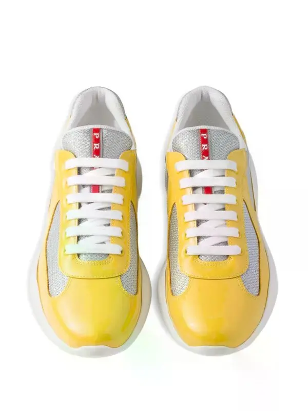 Prada America's Cup Patent-leather Sneakers - Yellow