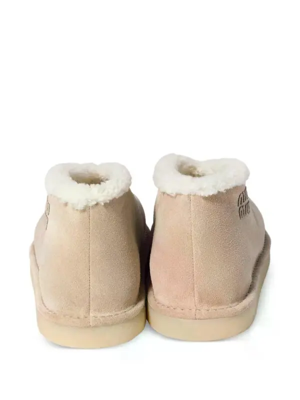 Miu Miu Embroidered-logo Shearling Boots