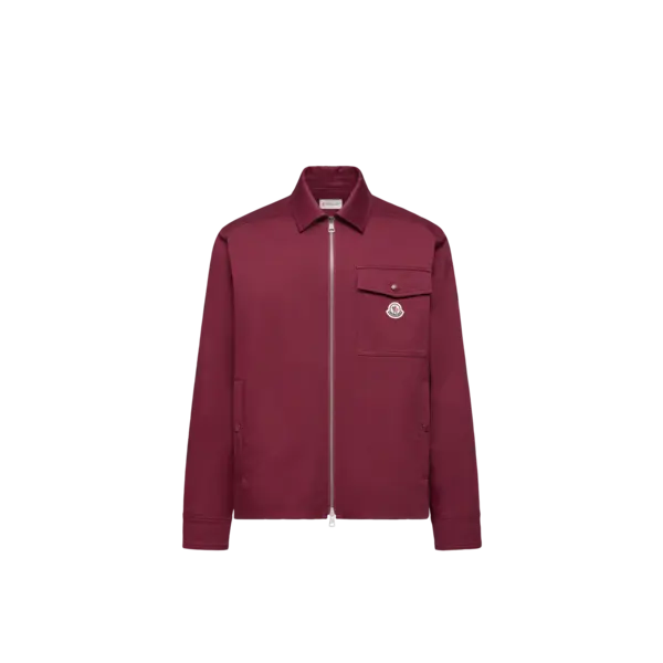 Moncler Cotton Blend Gabardine Shirt Jacket - Red