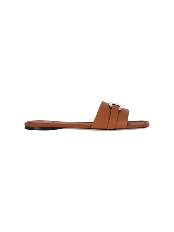 FERRAGAMO Gancini Sandals - Brown