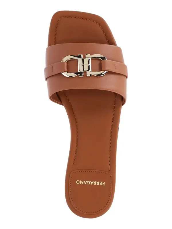 FERRAGAMO Gancini Sandals - Brown