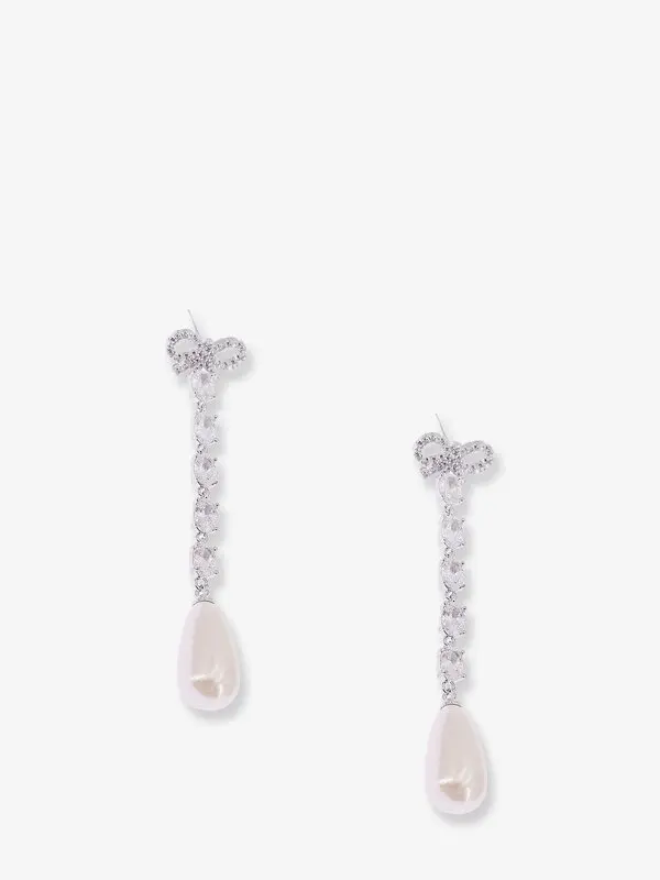 SELF-PORTRAIT Bow Earrings - Silver