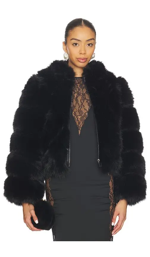 Adrienne Landau Icon Fur Jacket - Black