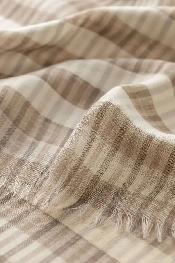 Johnstons Of Elgin Tipped Stripe Lightweight Scarf