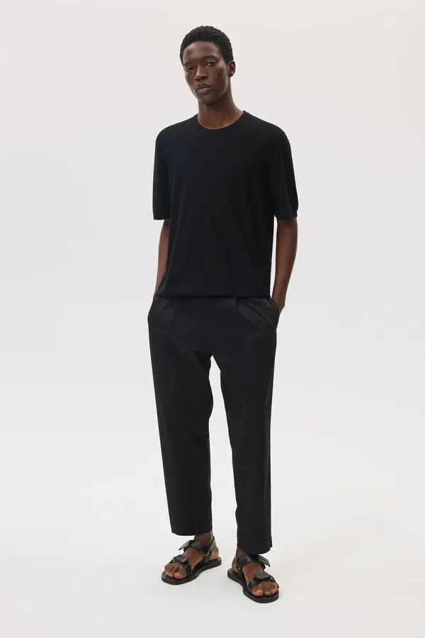 Johnstons Of Elgin Superfine Merino Mesh T-shirt - Black