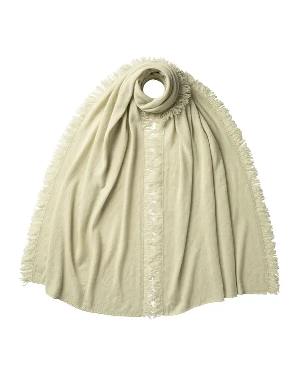 Johnstons Of Elgin Fringed Gauzy Light Cashmere Stole - Green