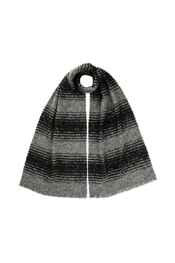 Johnstons Of Elgin Textural Ombré Charcoal Scarf - Grey