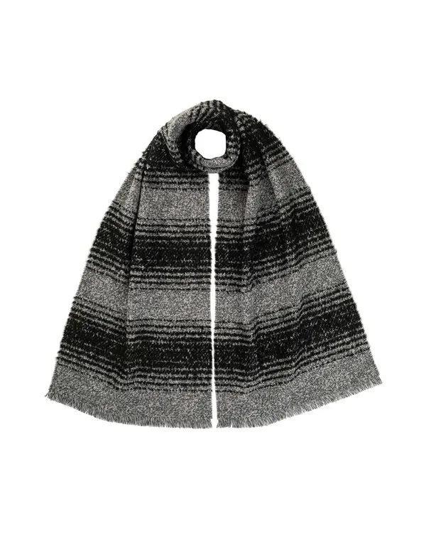 Johnstons Of Elgin Textural Ombré Charcoal Scarf - Grey