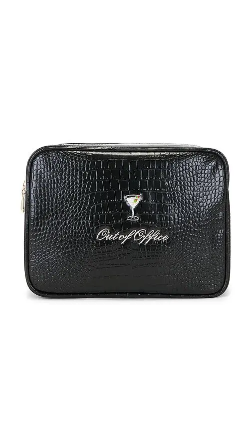 ABBODE Out Of Office Martini Croc Pouch - Black