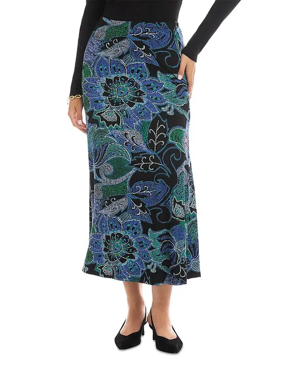 Karen Kane Side Slit Printed Midi Skirt