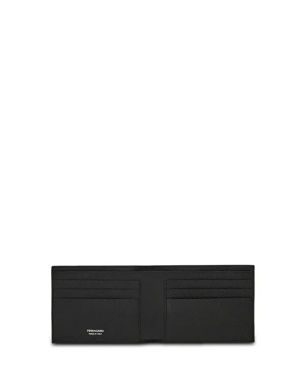FERRAGAMO Gancini Printed Bifold Wallet - Nero
