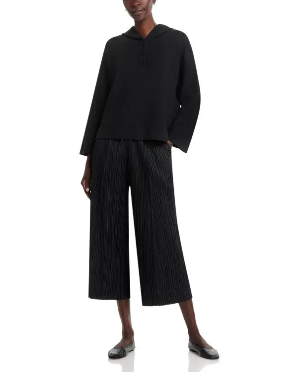 Eileen Fisher Waffle Double Knit Hooded Top