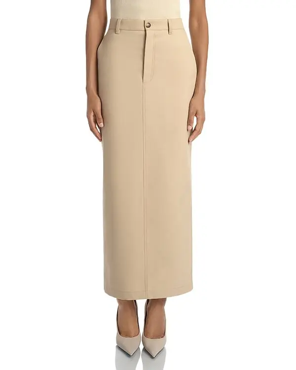 Wardrobe.NYC Drill Column Skirt - Stone
