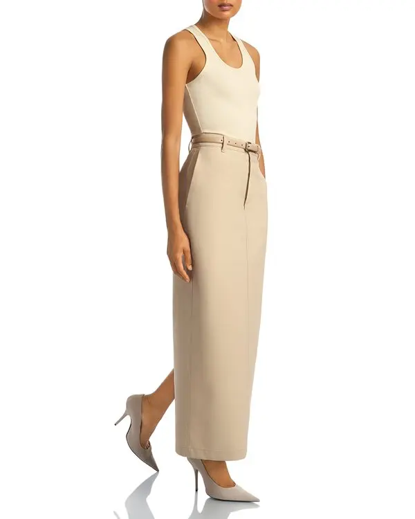 Wardrobe.NYC Drill Column Skirt - Stone