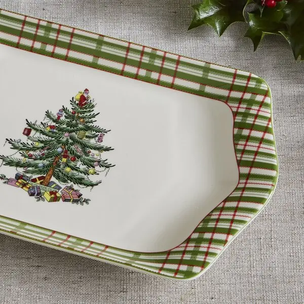 SPODE Christmas Tree Annual Dessert Tray