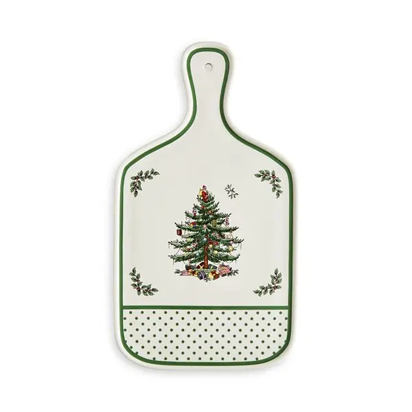 SPODE Christmas Tree Polka Dot Serving Board, 13.5 - Green