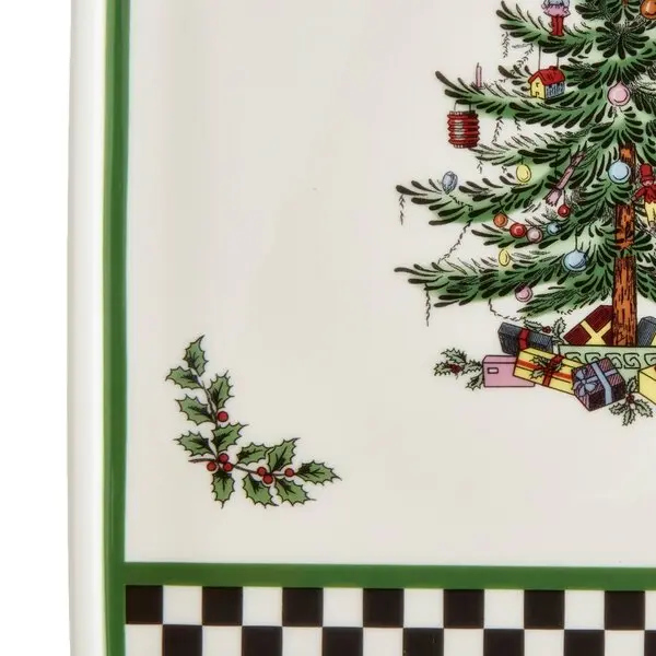 SPODE Christmas Tree Black & White Serving Board, 13.5