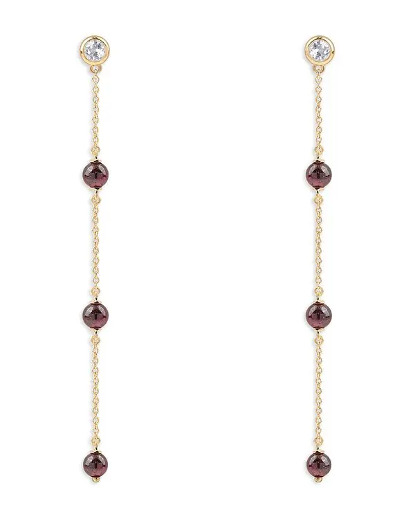 MOON & MEADOW 14k Yellow Garnet And Diamond Drop Earrings - Gold