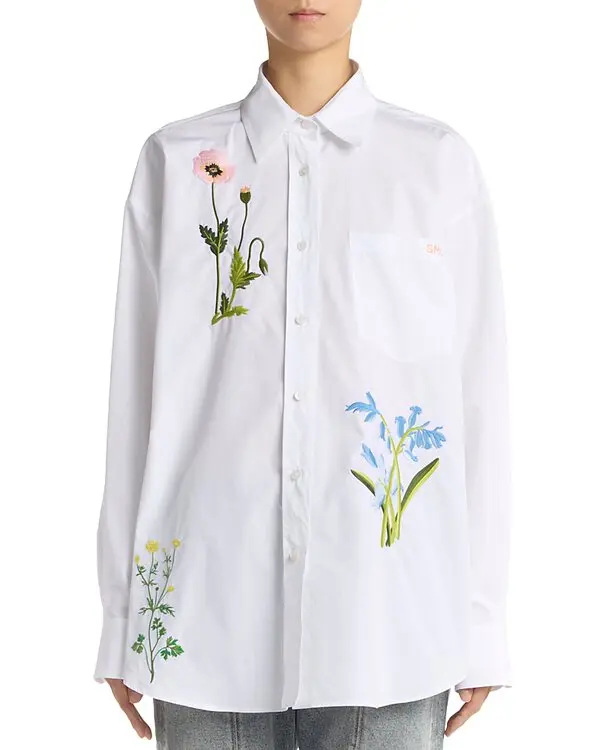 Stella McCartney Flower Embroidered Shirt - Pure White