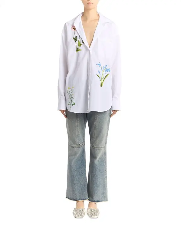 Stella McCartney Flower Embroidered Shirt - Pure White
